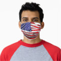 Patriotic American Flag Red White Blue USA Adult Cloth Face Mask | Zazzle