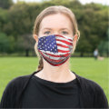 Patriotic American Flag Red White Blue USA Adult Cloth Face Mask | Zazzle