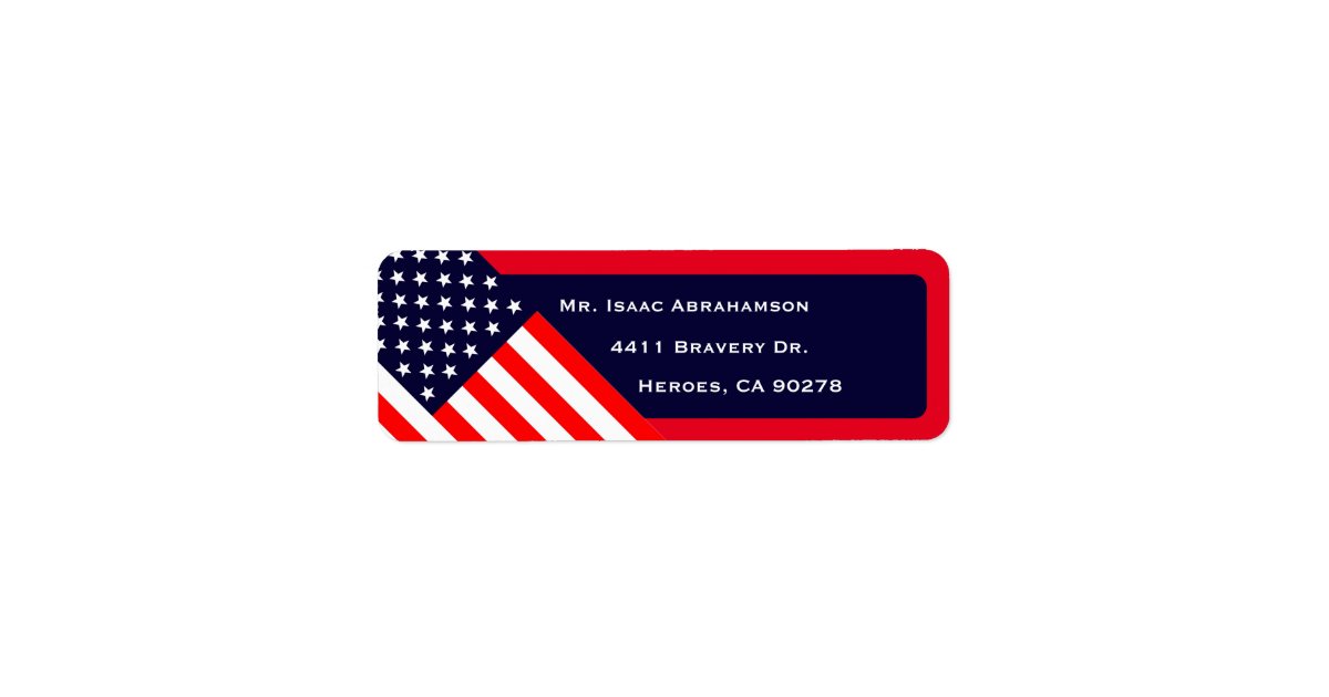 Patriotic American Flag Return Address Label | Zazzle