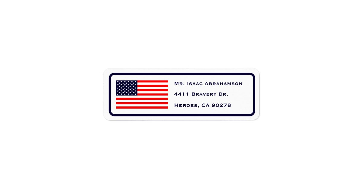 Patriotic American Flag Return Address Label | Zazzle