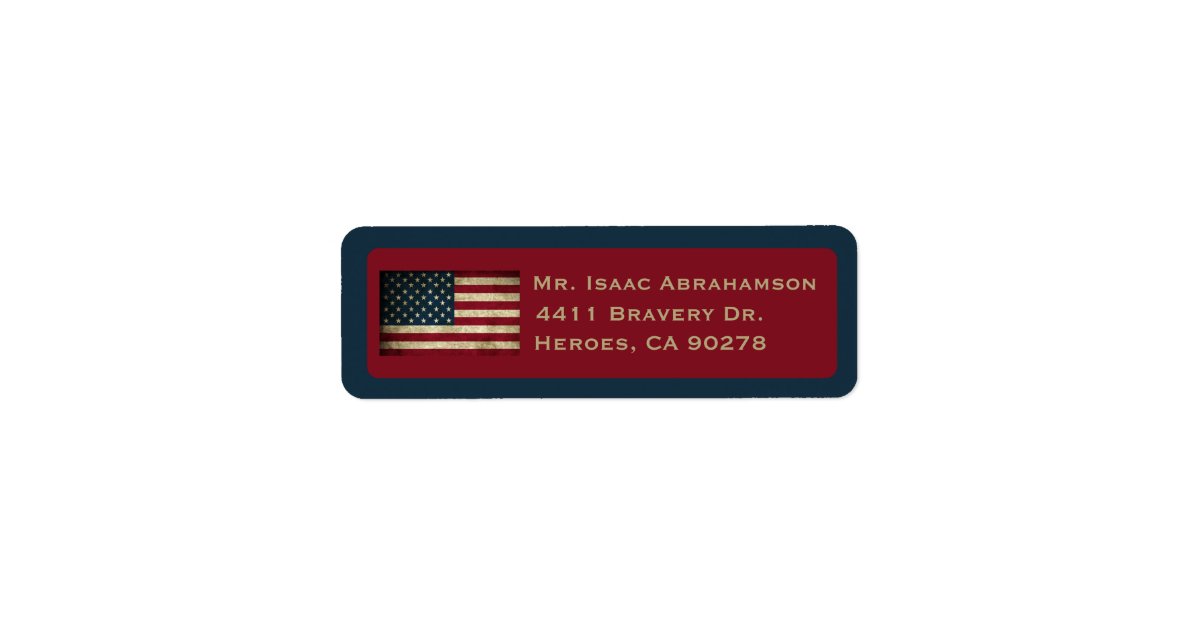 Patriotic American Flag Return Address Label | Zazzle