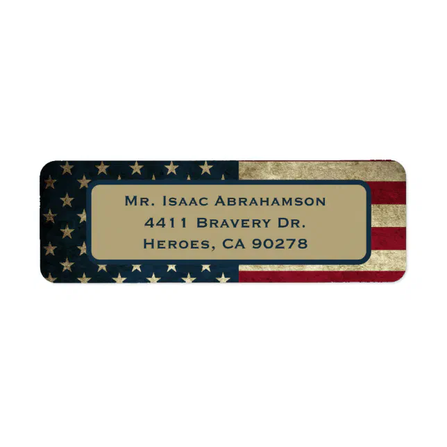 Patriotic American Flag Return Address Label | Zazzle