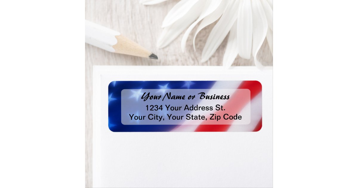 Patriotic American Flag Return Address Label | Zazzle