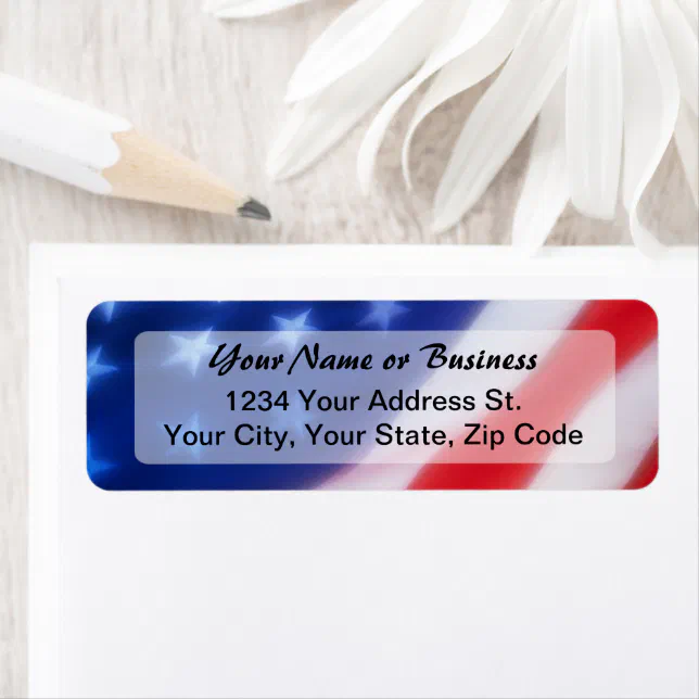 Patriotic American Flag Return Address Label | Zazzle