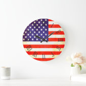 Patriotic American flag roman numerals wall clock | Zazzle