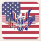 Patriotic American flag Square Paper Coaster | Zazzle