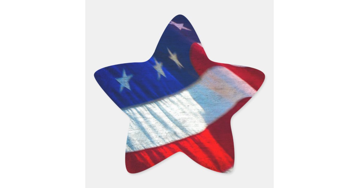Patriotic American Flag Star Sticker | Zazzle
