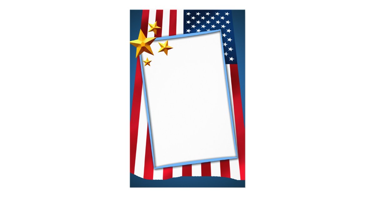 Patriotic American Flag Stationery | Zazzle.com
