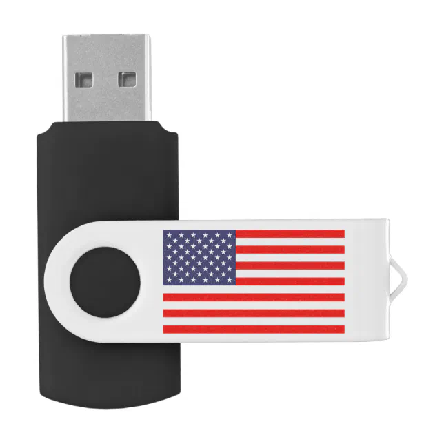 Patriotic American flag swivel USB flash drive | Zazzle
