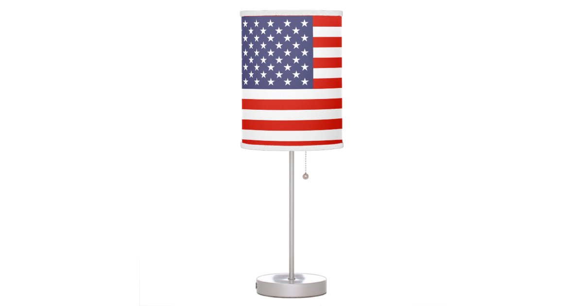 Patriotic American flag table and hang lamps | Zazzle