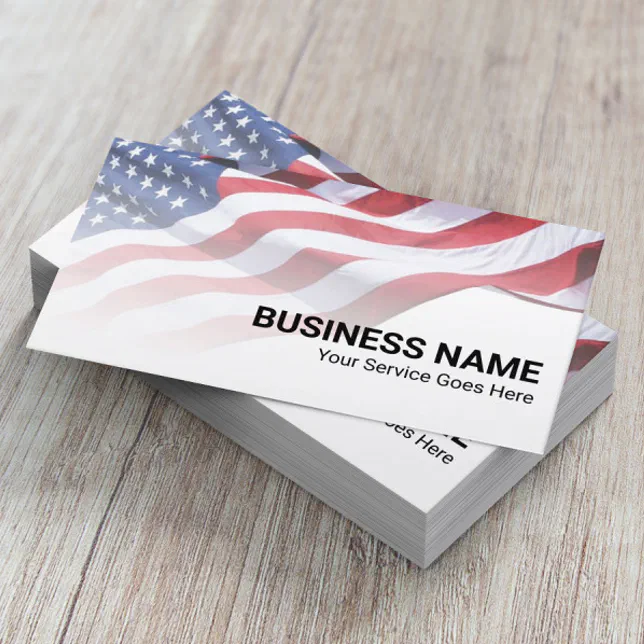 Patriotic American Flag Veteran Service Business Card | Zazzle