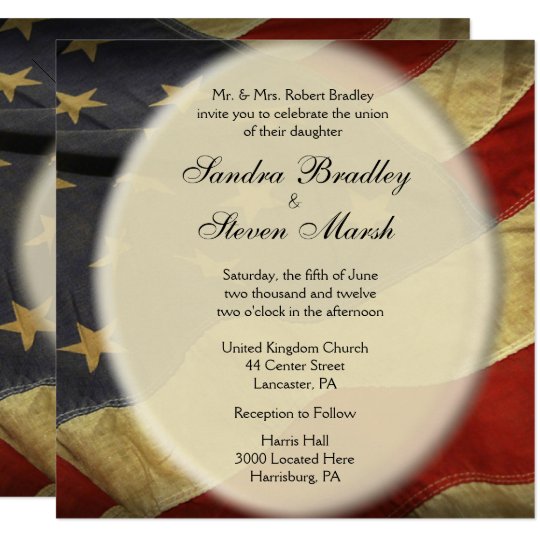 Patriotic American Flag Wedding Invitation | Zazzle.com