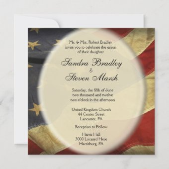 Patriotic American Flag Wedding Invitation | Zazzle