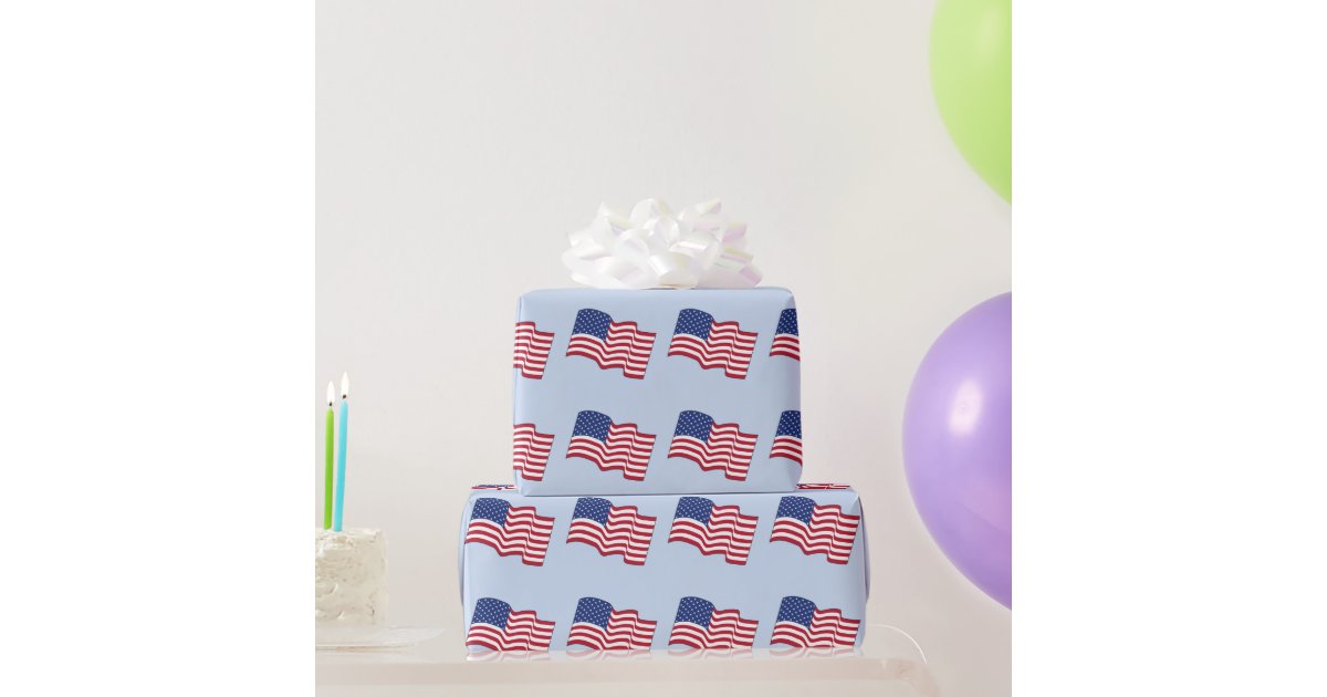 Patriotic American Flag Wrapping Paper | Zazzle