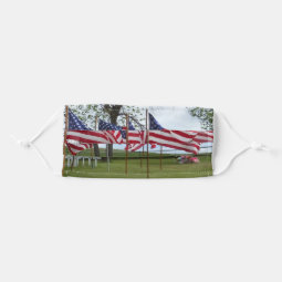 Patriotic American Flags Adult Cloth Face Mask | Zazzle