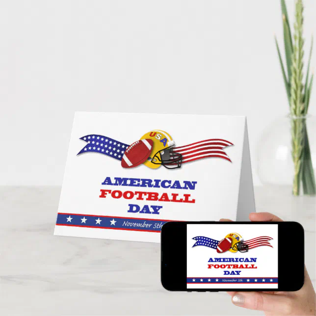 Patriotic American Football Day November 5th Card | Zazzle
