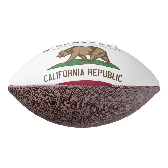 Patriotic american football with California flag | Zazzle