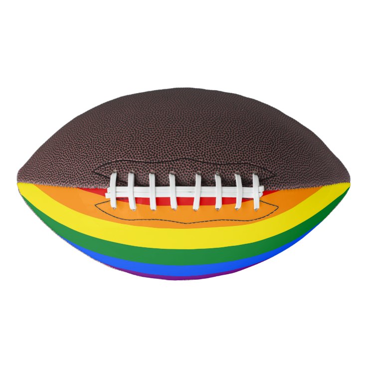 Patriotic american football with Pride LGBT flag | Zazzle