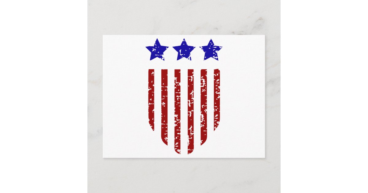 Patriotic American Stars and Stripes Postcard | Zazzle