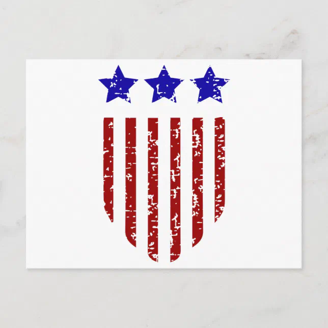 Patriotic American Stars and Stripes Postcard | Zazzle