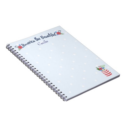 Patriotic American the Beautiful Notebook | Zazzle