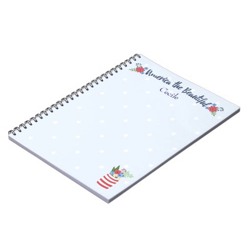 Patriotic American the Beautiful Notebook | Zazzle