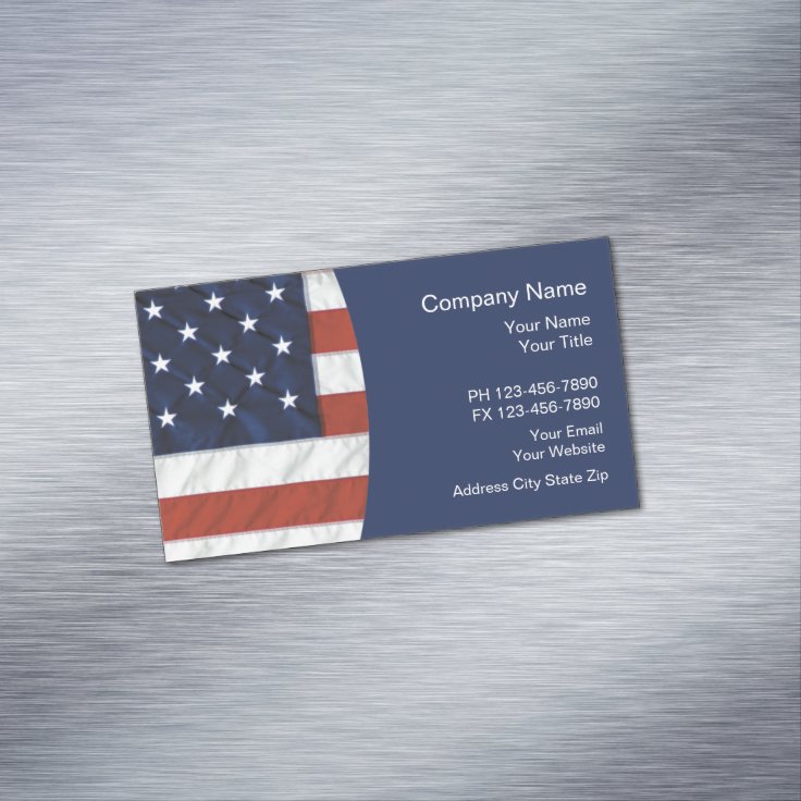 Patriotic American Theme Business Card Magnet | Zazzle