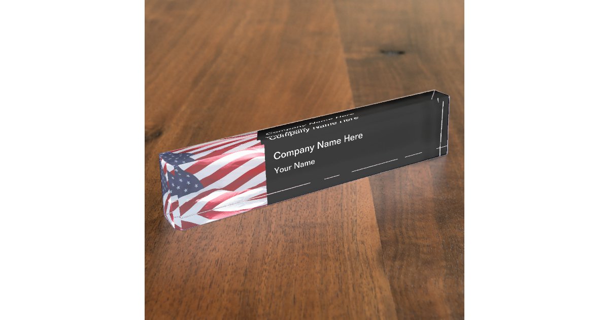Patriotic American Theme Desk Name Plate | Zazzle