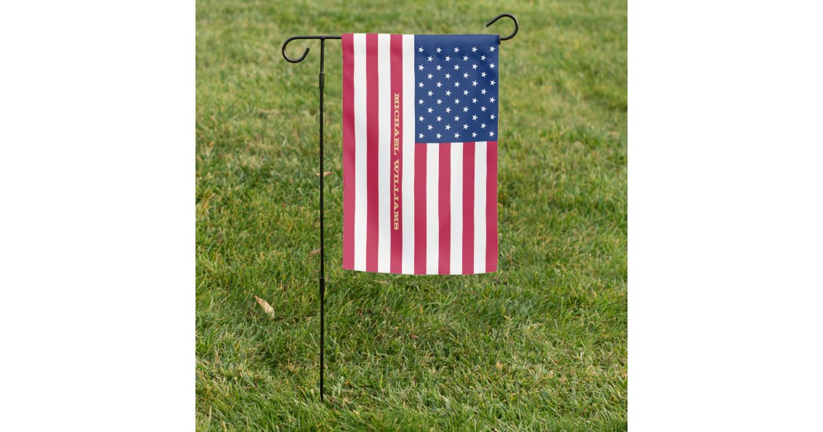 Patriotic American United States Monogrammed USA Garden Flag | Zazzle