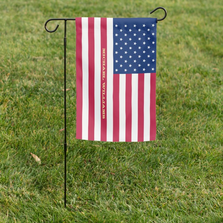Patriotic American United States Monogrammed USA Garden Flag | Zazzle