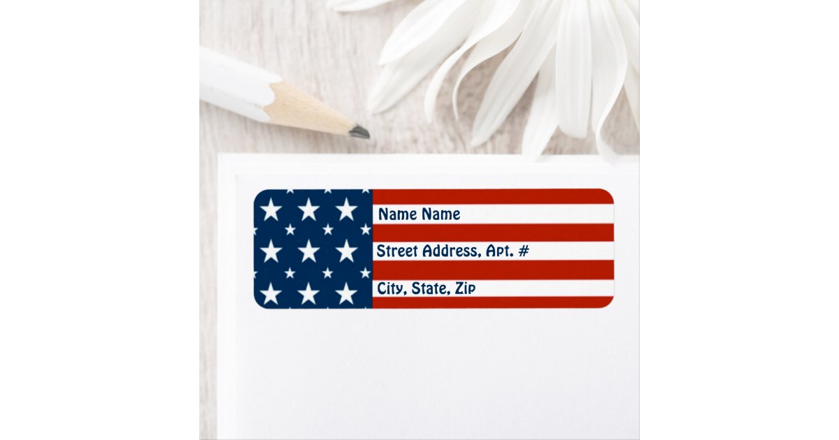 [Patriotic American] USA Stars & Stripes Flag Label | Zazzle