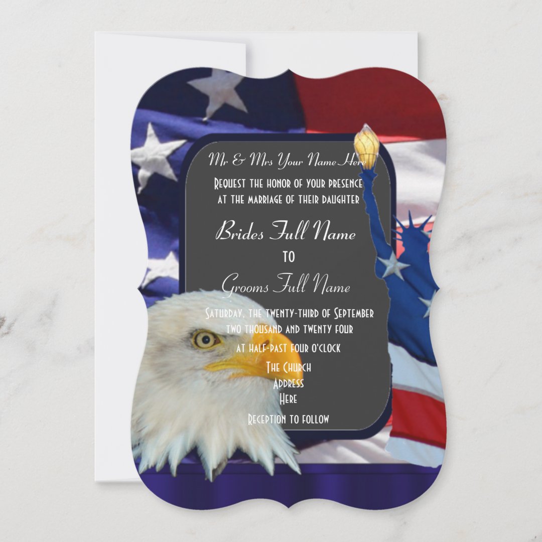 Patriotic American wedding Invitation | Zazzle