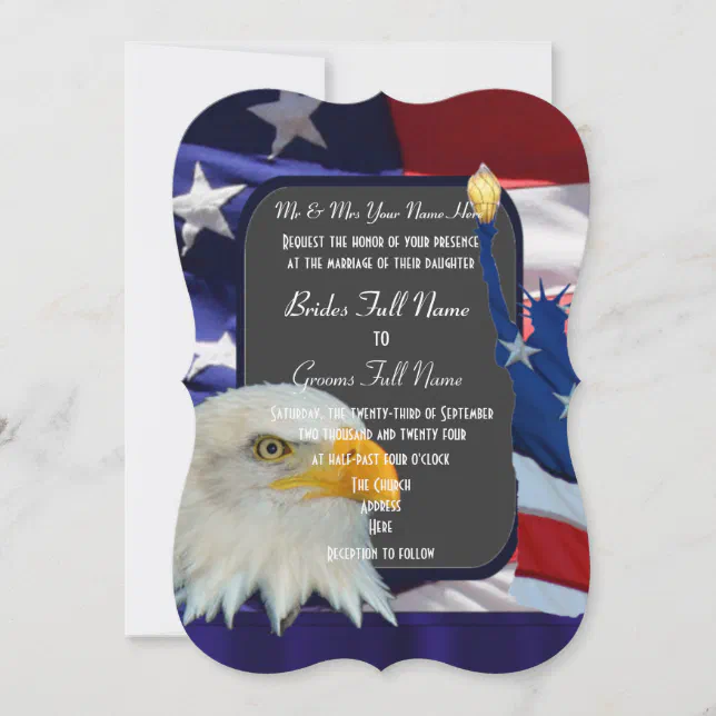 Patriotic American wedding Invitation | Zazzle