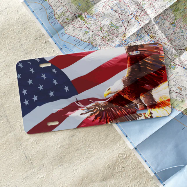 Patriotic Americana Theme License Plate | Zazzle