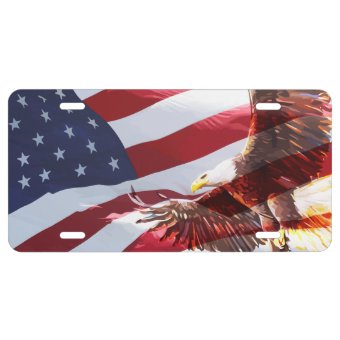 Patriotic Americana Theme License Plate | Zazzle