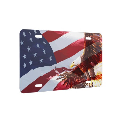 Patriotic Americana Theme License Plate | Zazzle