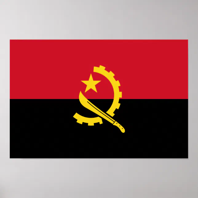 Patriotic Angolan Flag Poster | Zazzle