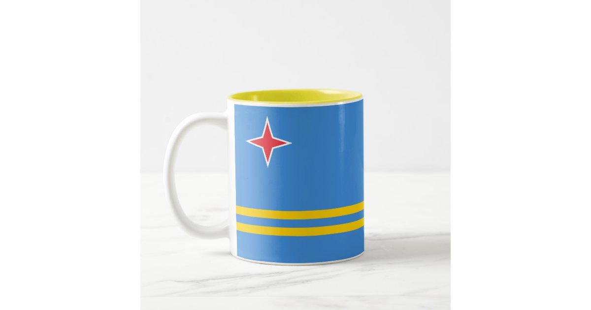 Patriotic Aruba Flag Two-Tone Coffee Mug | Zazzle
