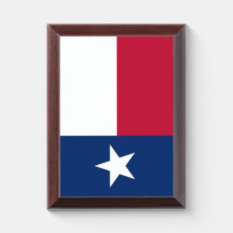 Patriotic award plaque with flag of Texas | Zazzle