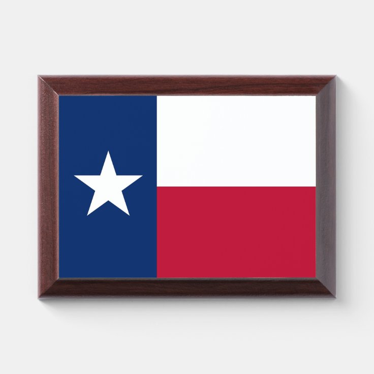 Patriotic award plaque with flag of Texas | Zazzle