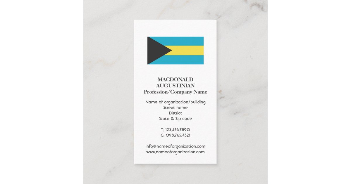 Patriotic | BAHAMAS FLAG Add | Photo Business Card | Zazzle
