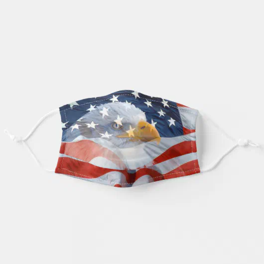 Patriotic Bald Eagle American Flag Adult Cloth Face Mask | Zazzle