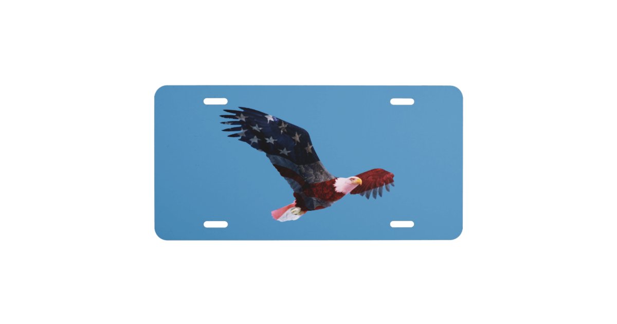 Patriotic Bald Eagle License Plate | Zazzle