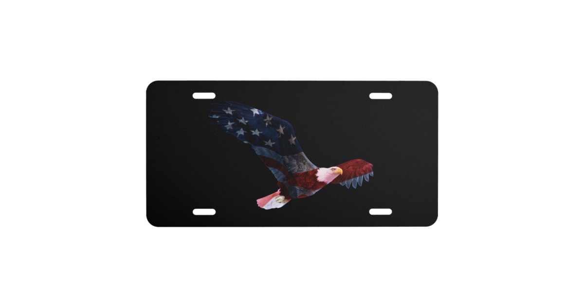 Patriotic Bald Eagle License Plate | Zazzle