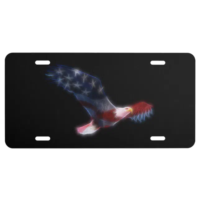 Patriotic Bald Eagle License Plate | Zazzle