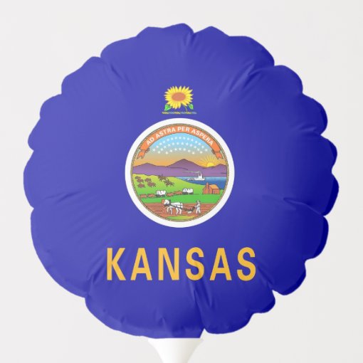 Patriotic balloon with flag of Kansas, USA | Zazzle