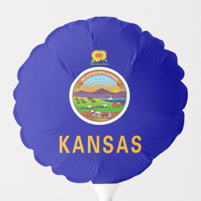 Patriotic balloon with flag of Kansas, USA | Zazzle