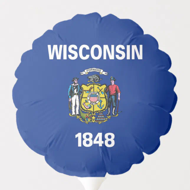 Patriotic balloon with flag of Wisconsin, USA | Zazzle