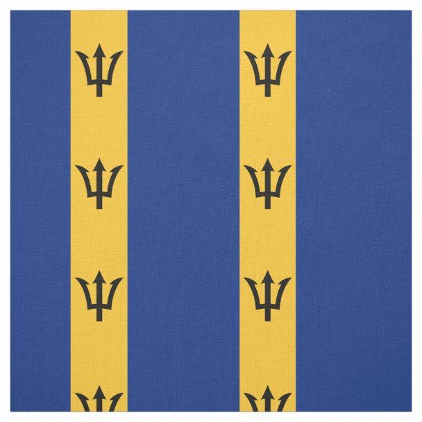 Barbados Flag Fabric | Zazzle
