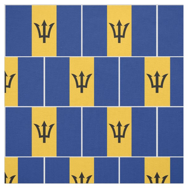 Barbados Flag Fabric | Zazzle